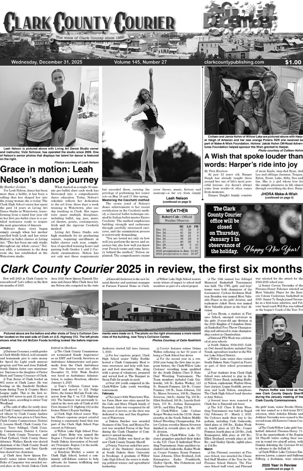 December 31, 2025 Clark Courier Front Page – Clark County Courier ...