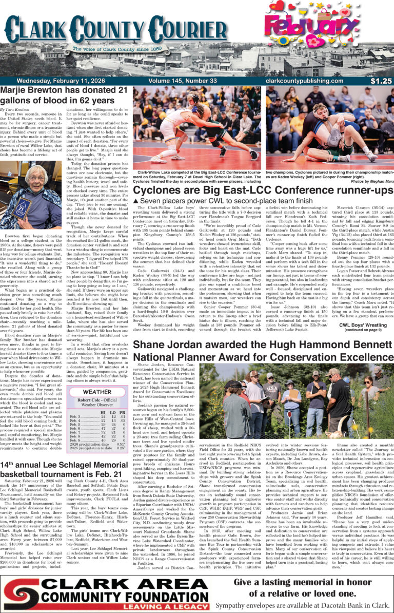 February 11, 2026 Clark Courier Front Page – Clark County Courier ...